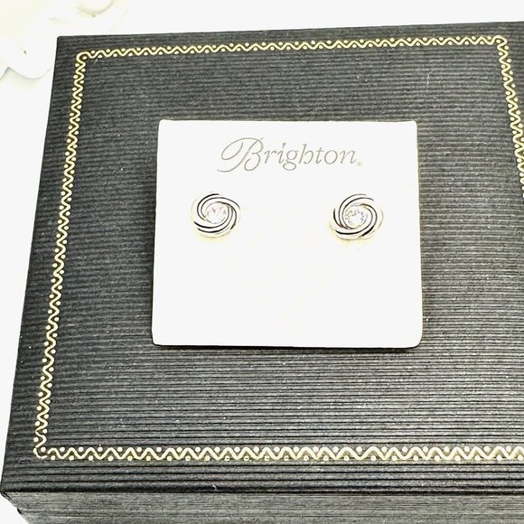 Brighton | Jewelry | Brighton Clear Crystal Studs Pierced Silver Plated ...